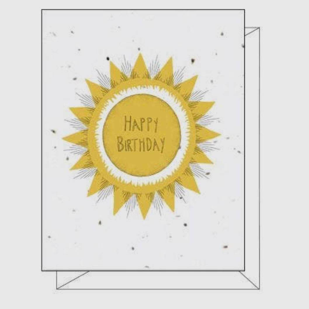 Happy Birthday Sun Plantable Card – The Waxwing